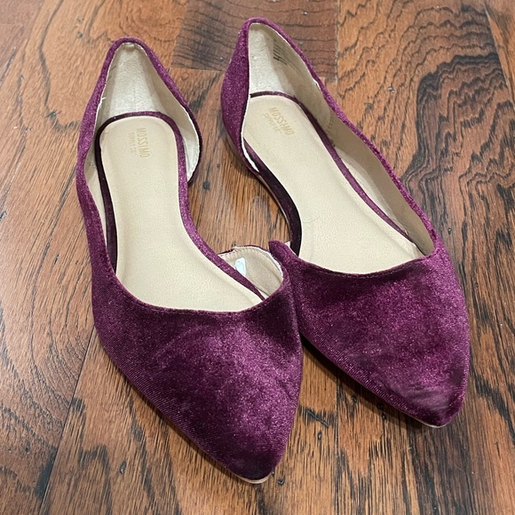 Mossimo Supply Co. | Shoes | Size Burgundy Red Womens Velvet Flats ...
